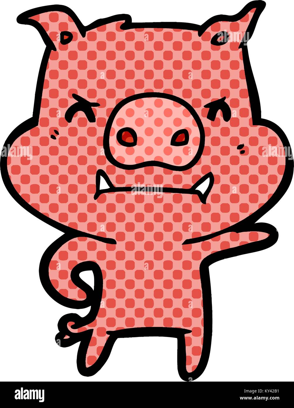 angry cartoon pig Stock Vector Image & Art - Alamy