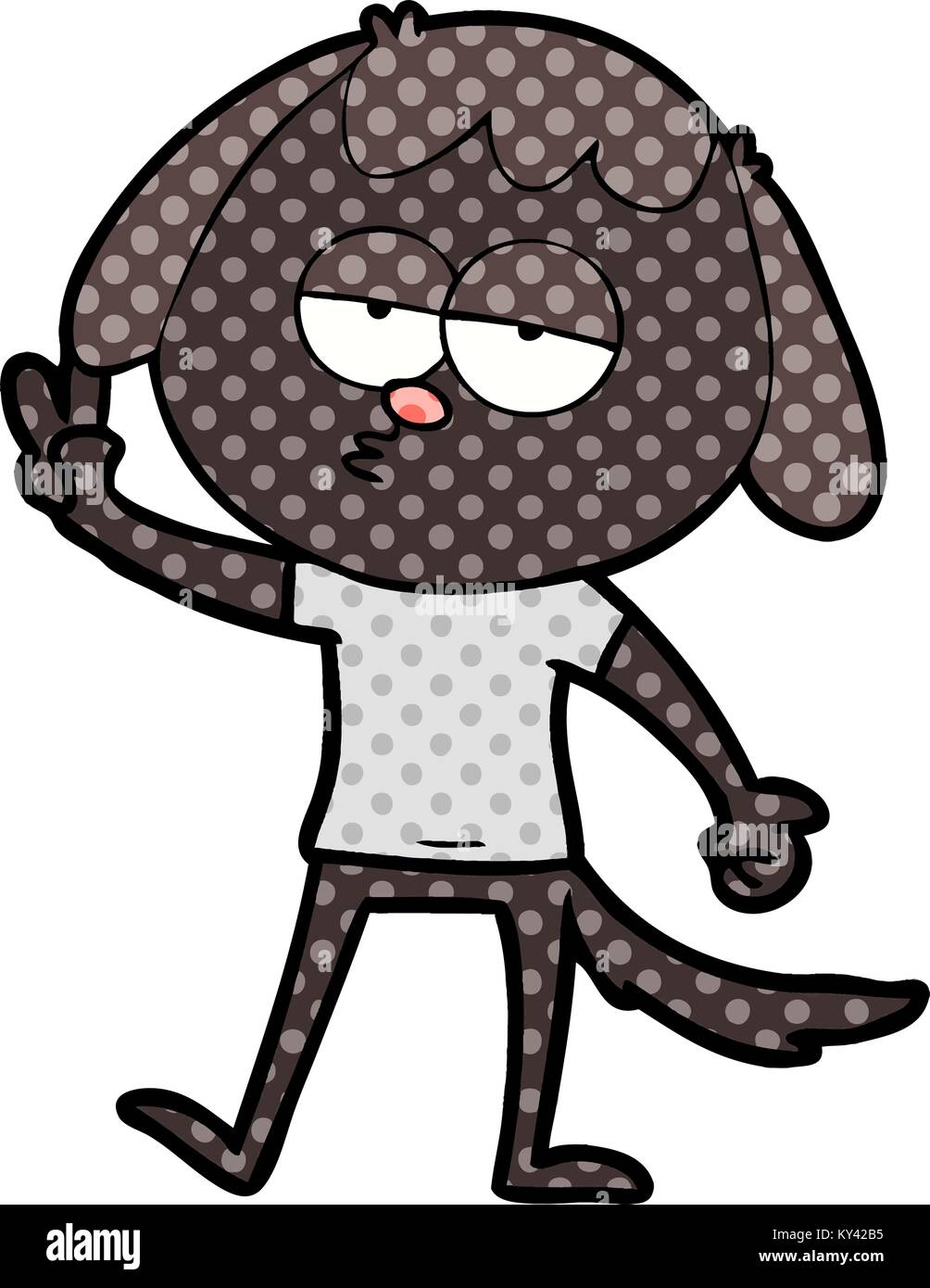 cartoon tired dog giving peace sign Stock Vector Image & Art - Alamy