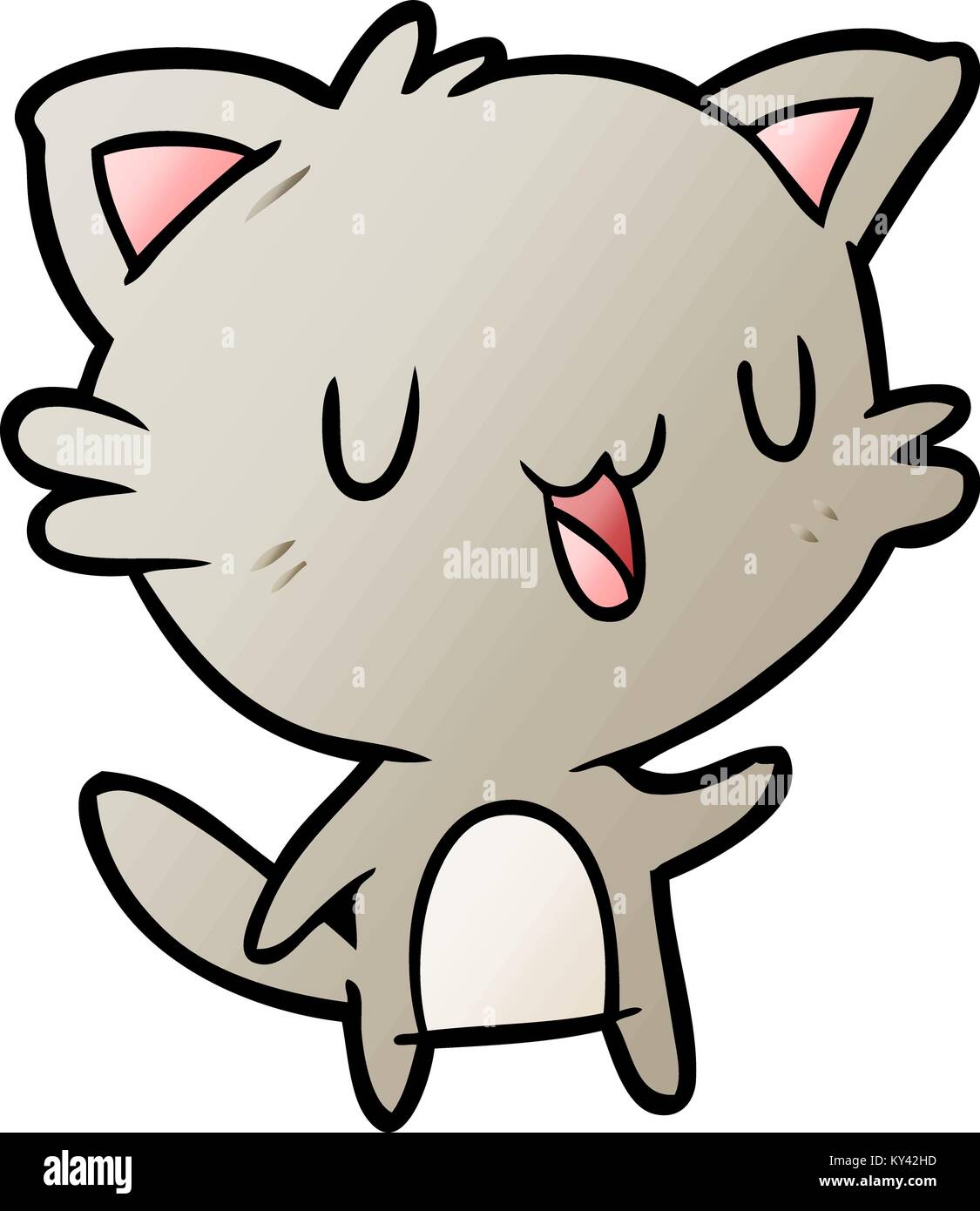 cartoon happy cat Stock Vector Image & Art - Alamy