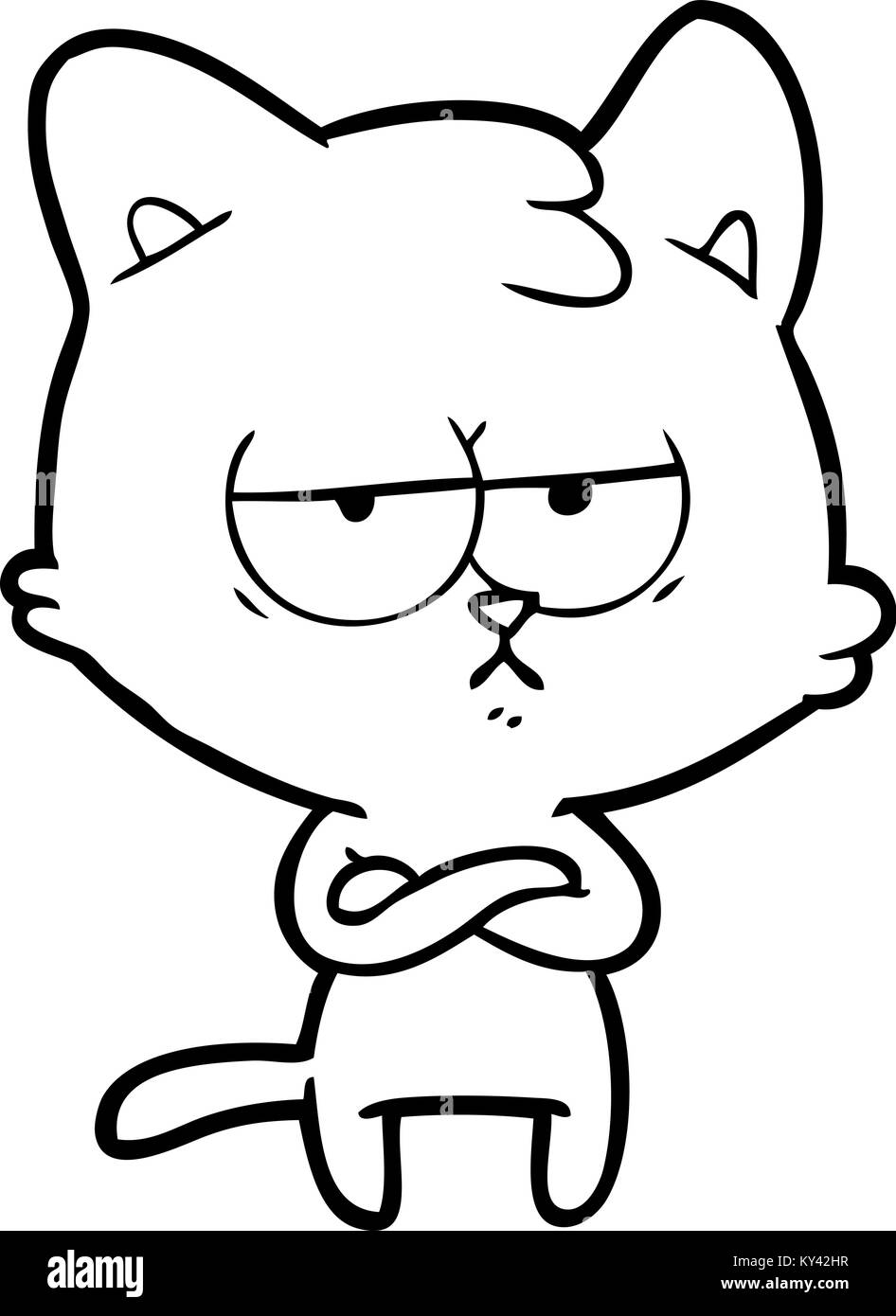 bored cartoon cat Stock Vector Image & Art - Alamy