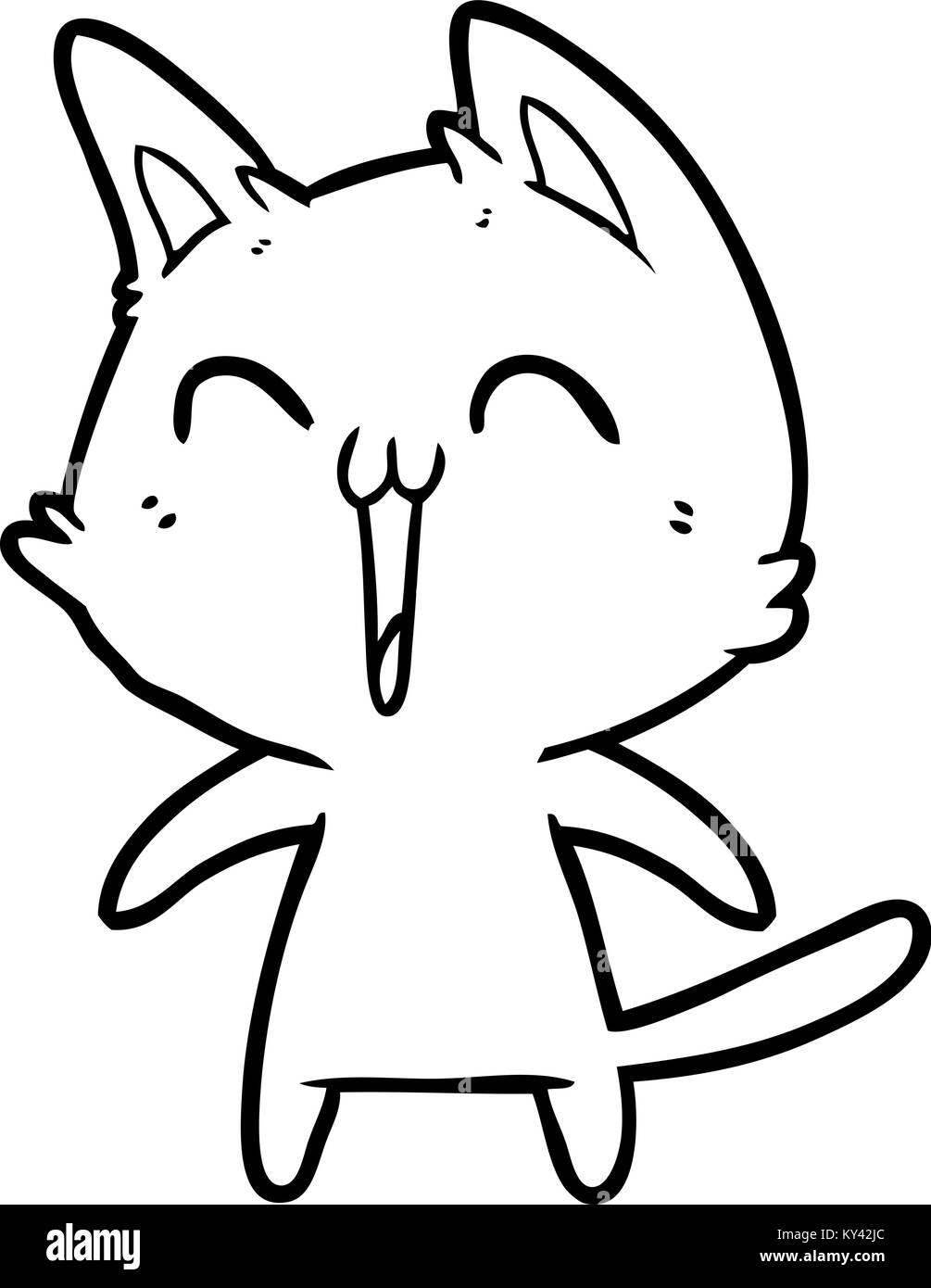 happy cartoon cat meowing Stock Vector Image & Art - Alamy