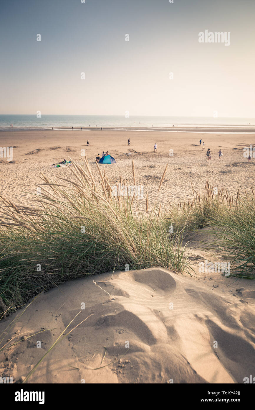 Camber Sands Beach, East Sussex, UK, on a summer afternoon Stock Photo ...