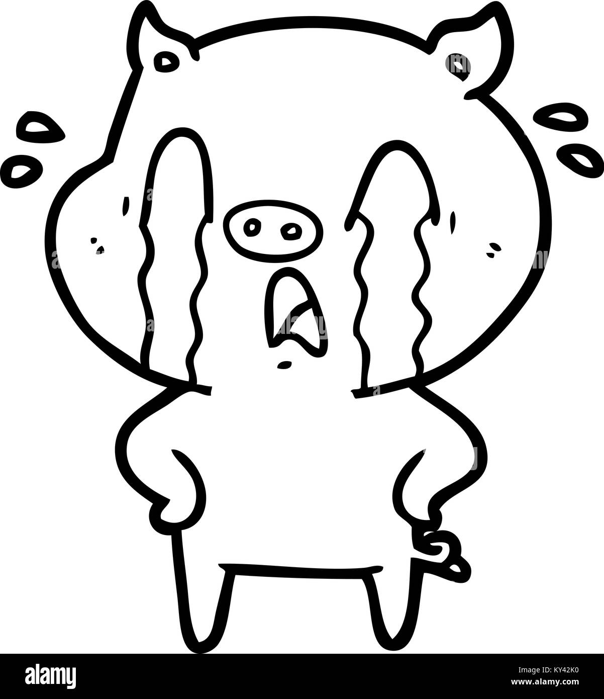 crying pig cartoon Stock Vector Image & Art - Alamy