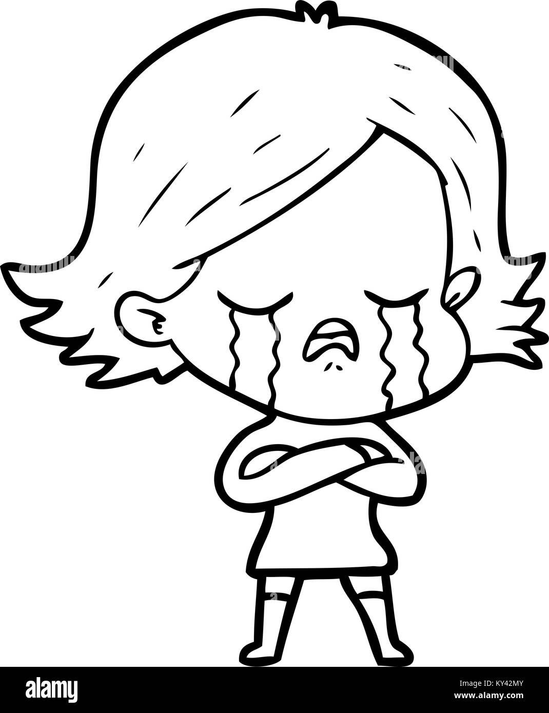cartoon girl crying Stock Vector Image & Art - Alamy