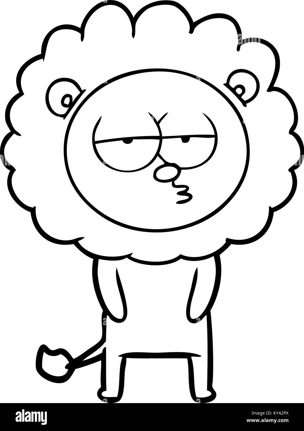 cartoon tired lion Stock Vector Image & Art - Alamy