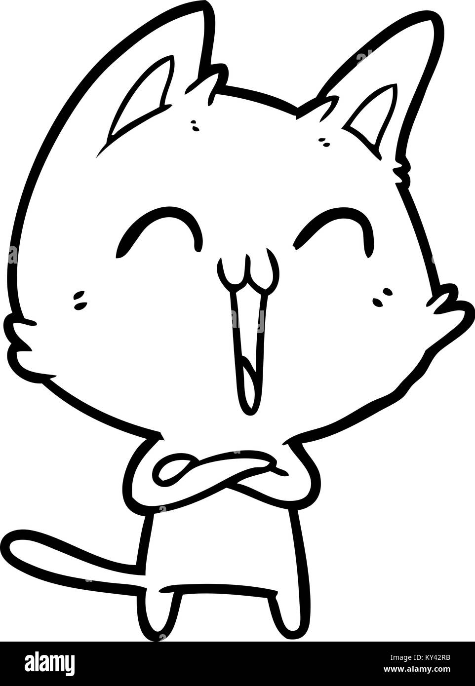 happy cartoon cat meowing Stock Vector Image & Art - Alamy