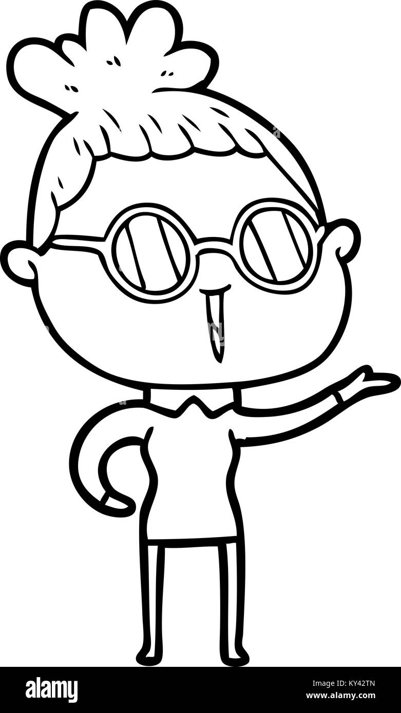 cartoon woman wearing spectacles Stock Vector Image & Art - Alamy