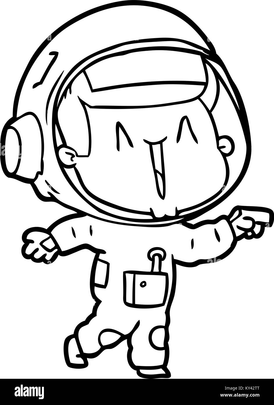happy cartoon astronaut pointing Stock Vector Image & Art - Alamy