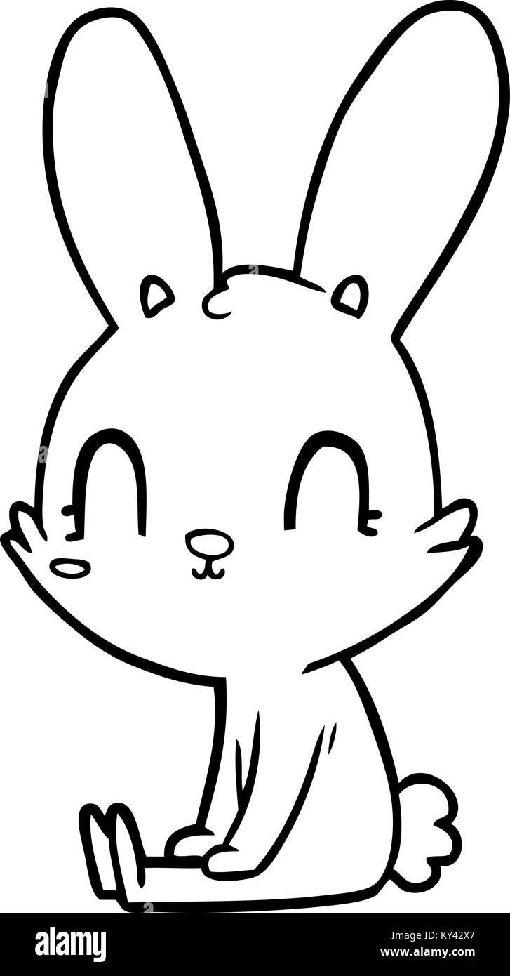 cute cartoon rabbit sitting Stock Vector Image & Art - Alamy