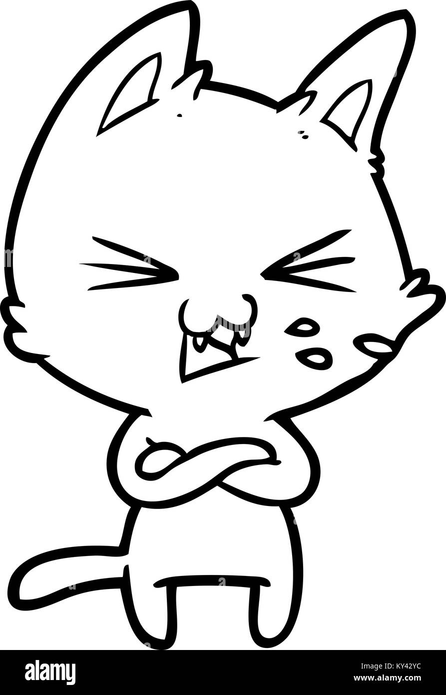 cartoon cat with crossed arms Stock Vector Image & Art - Alamy