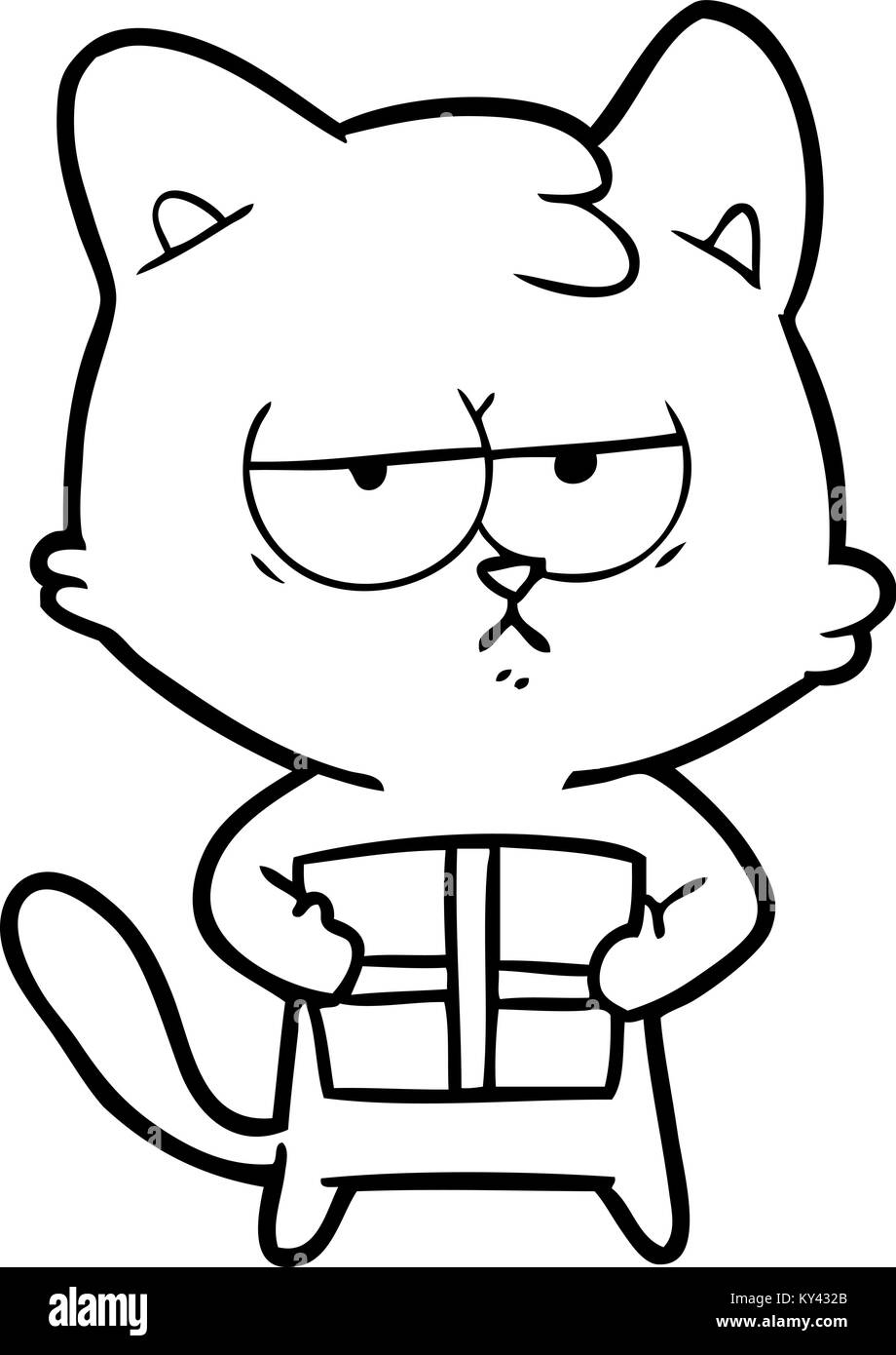 bored cartoon cat Stock Vector Image & Art - Alamy