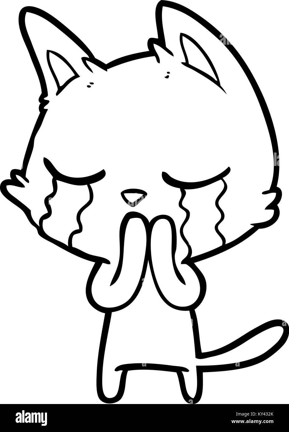 crying cartoon cat Stock Vector Image & Art - Alamy