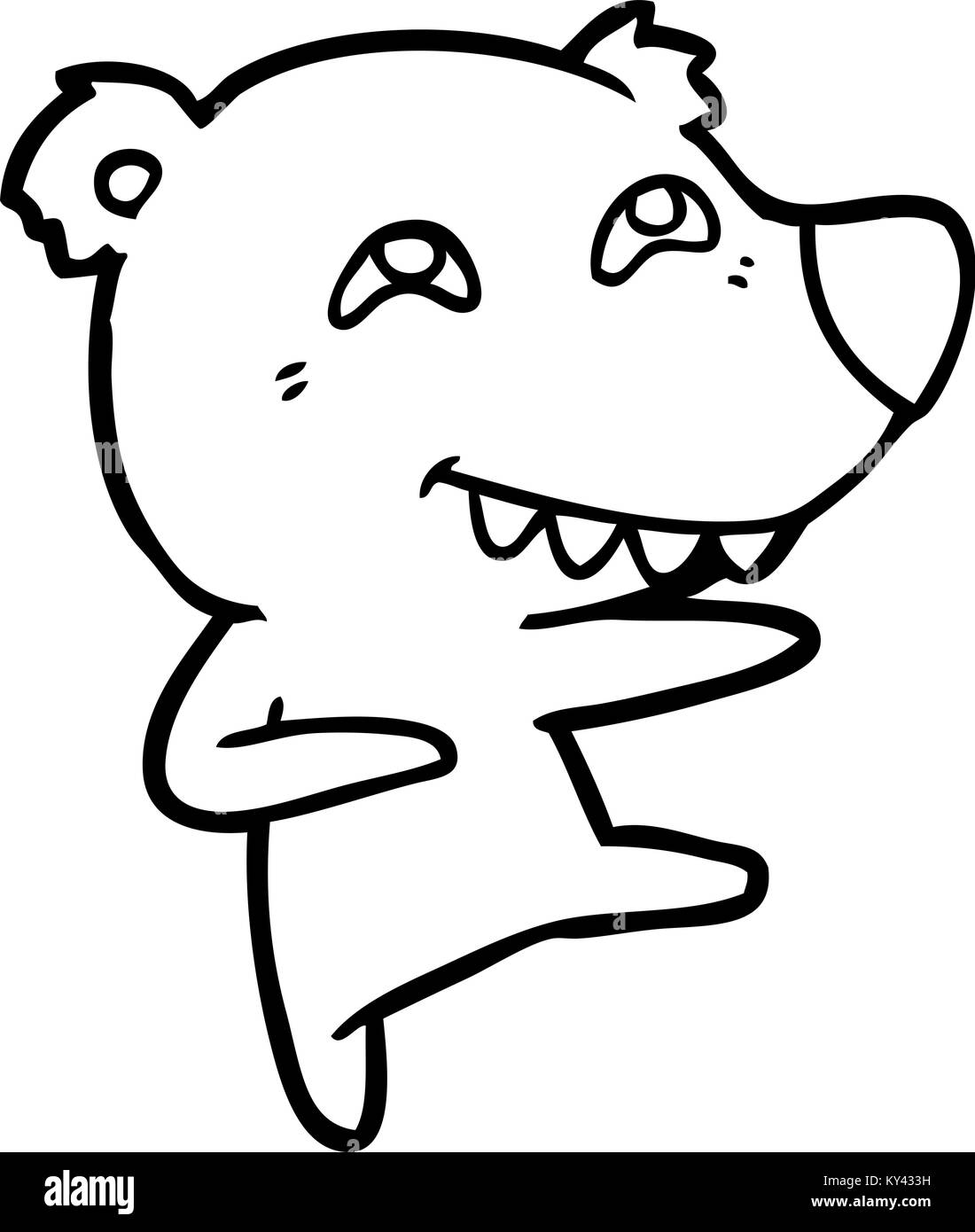 cartoon bear showing teeth while dancing Stock Vector Image & Art - Alamy