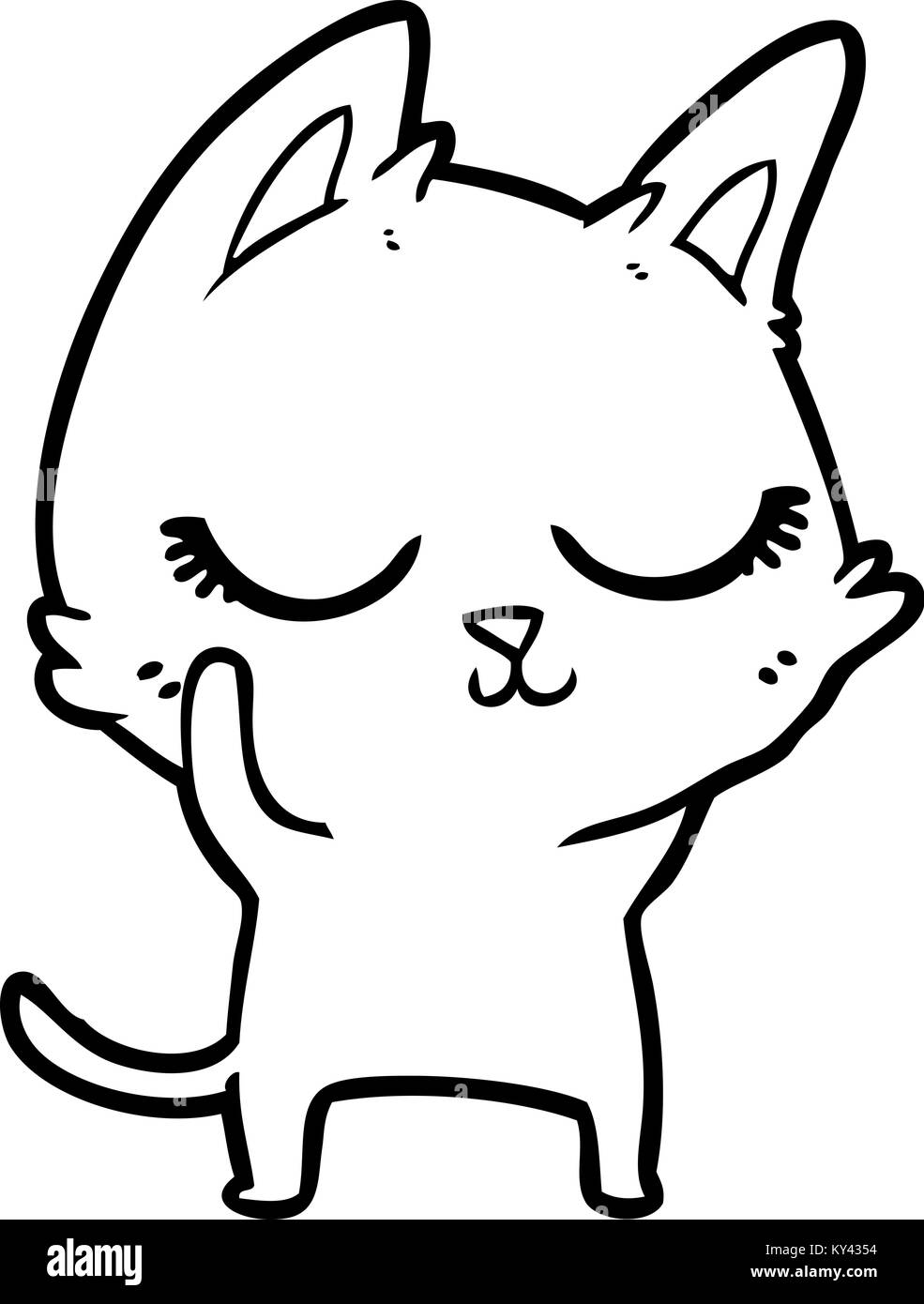 calm cartoon cat Stock Vector Image & Art - Alamy