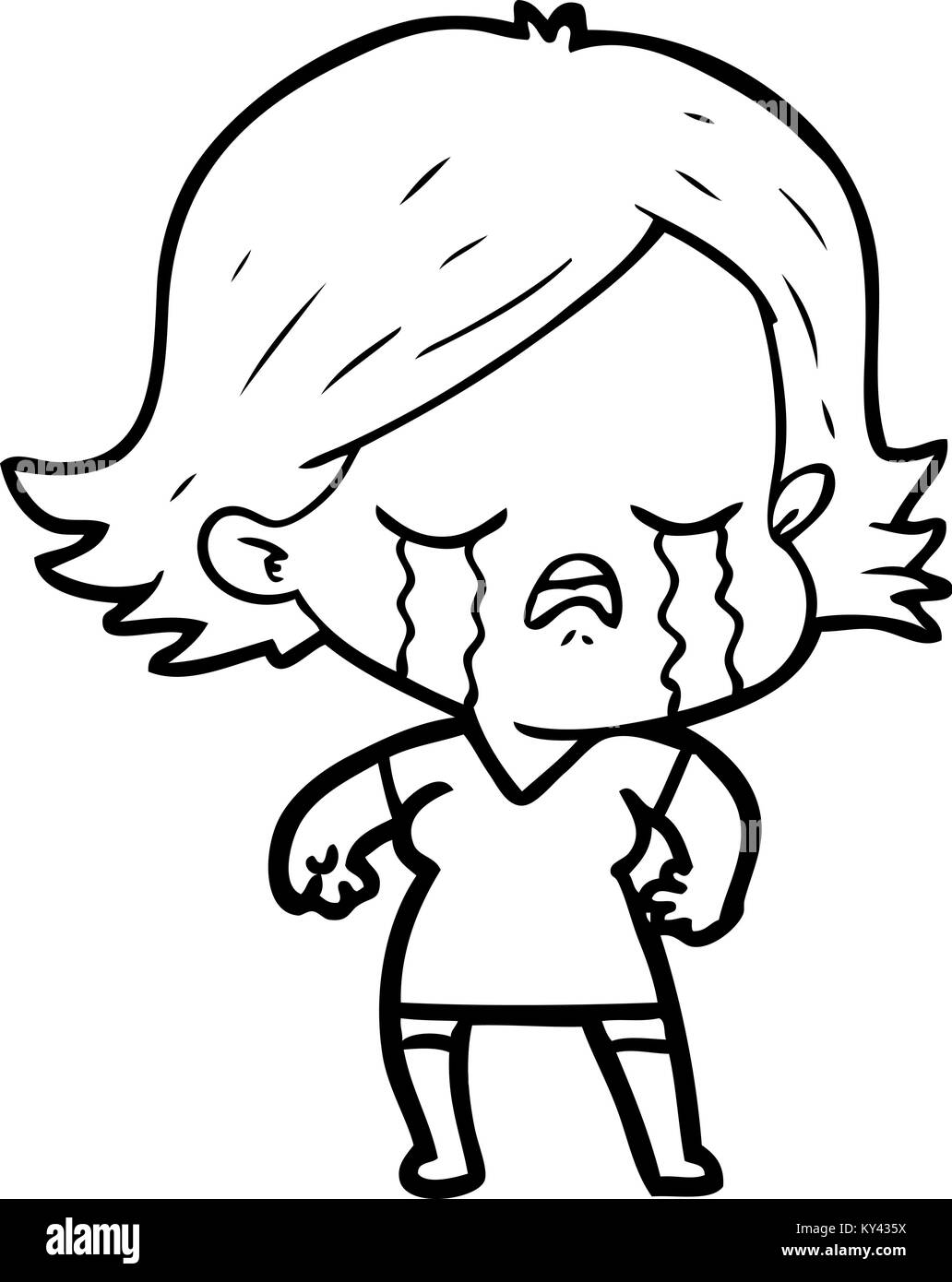 cartoon girl crying Stock Vector Image & Art - Alamy