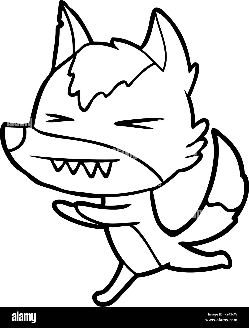 angry wolf running Stock Vector Image & Art - Alamy