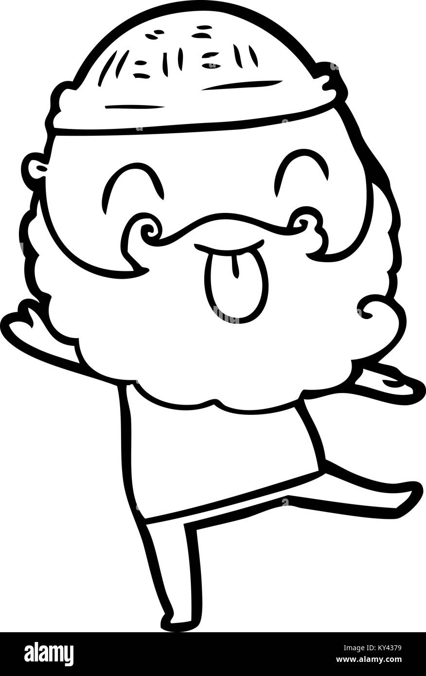 dancing man with beard sticking out tongue Stock Vector Image & Art - Alamy