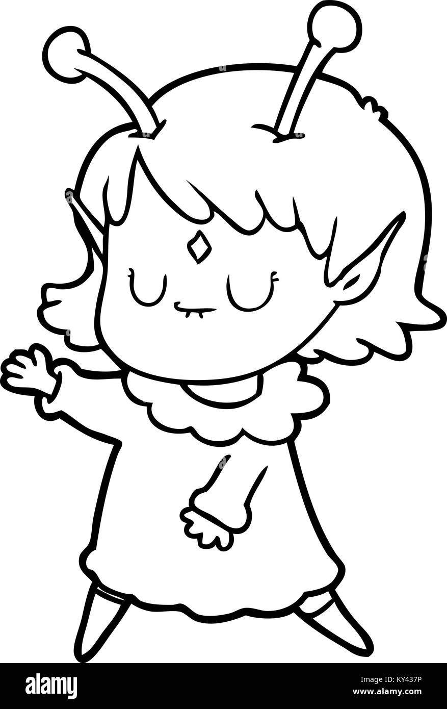 cartoon alien girl dancing Stock Vector Image & Art - Alamy