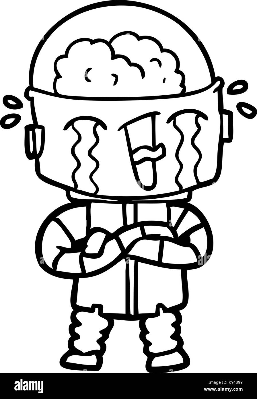 cartoon crying robot Stock Vector Image & Art - Alamy