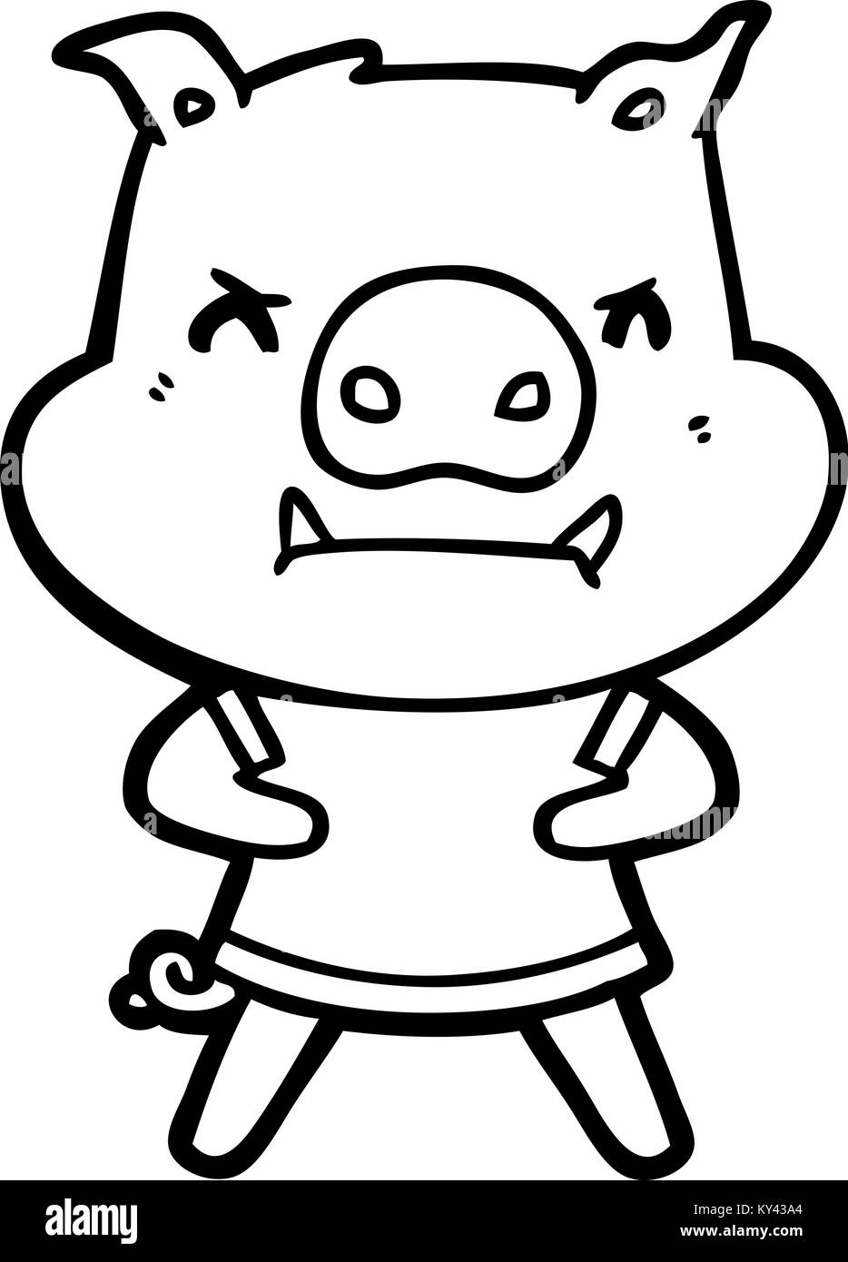angry cartoon pig Stock Vector Image & Art - Alamy