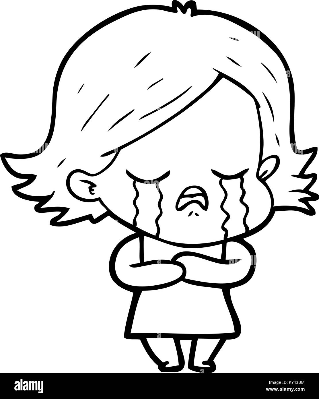 cartoon girl crying Stock Vector Image & Art - Alamy