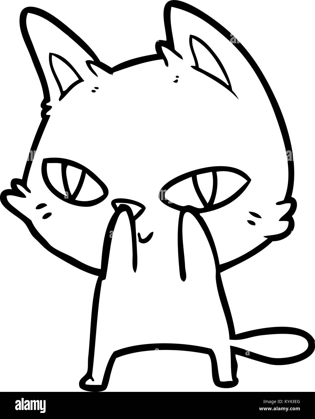 Cartoon staring cat Black and White Stock Photos & Images - Alamy