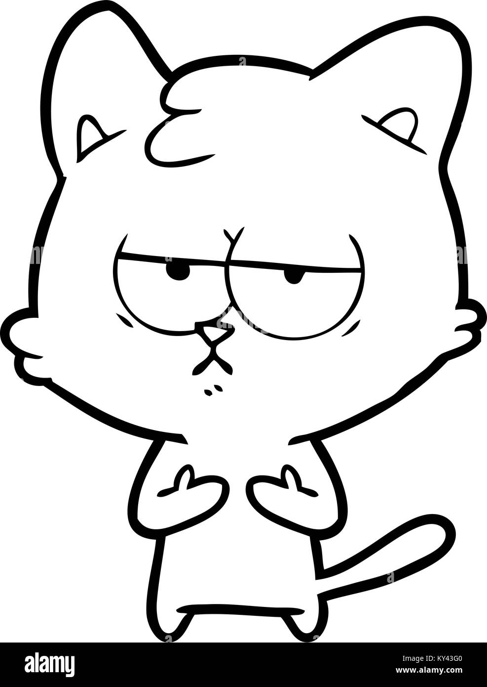 bored cartoon cat Stock Vector Image & Art - Alamy