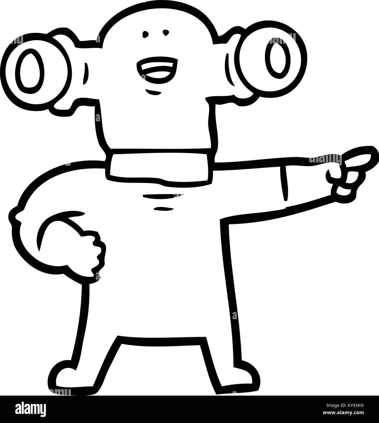 friendly cartoon alien pointing Stock Vector Image & Art - Alamy