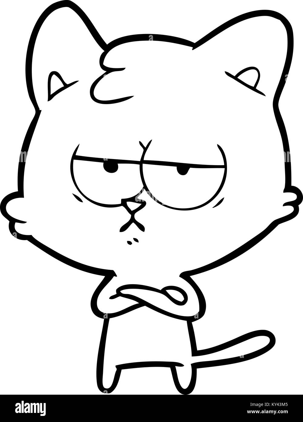 bored cartoon cat Stock Vector Image & Art - Alamy