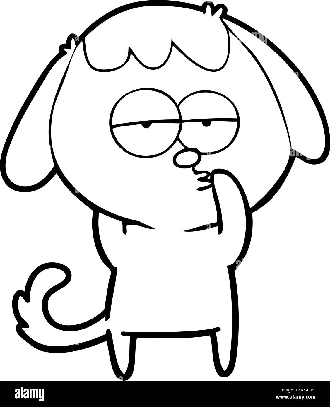 cartoon tired dog Stock Vector Image & Art - Alamy