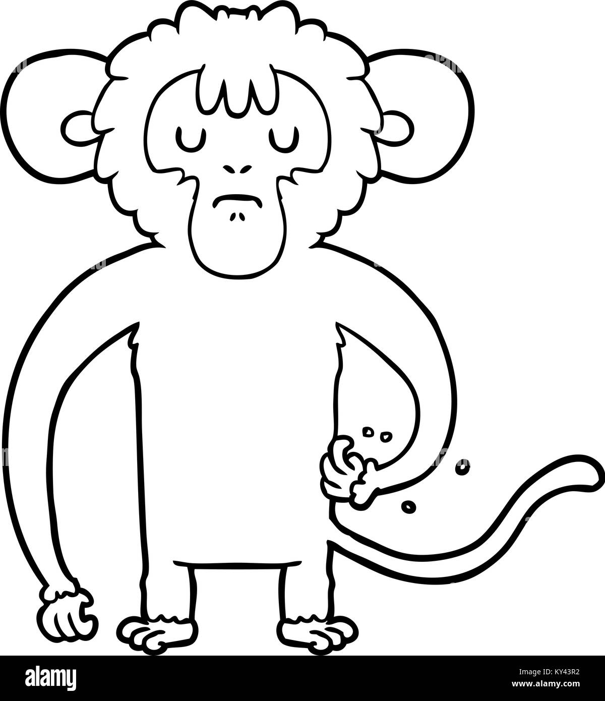 cartoon monkey scratching Stock Vector Image & Art - Alamy