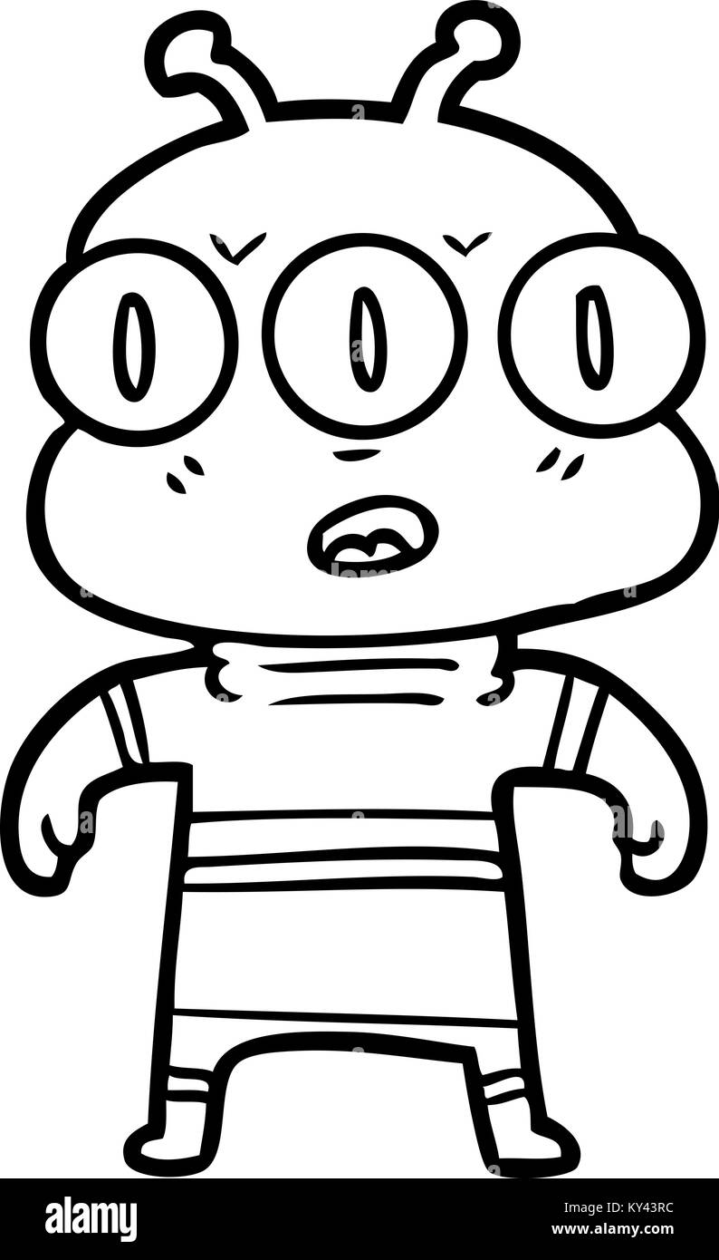 cartoon three eyed alien Stock Vector Image & Art - Alamy
