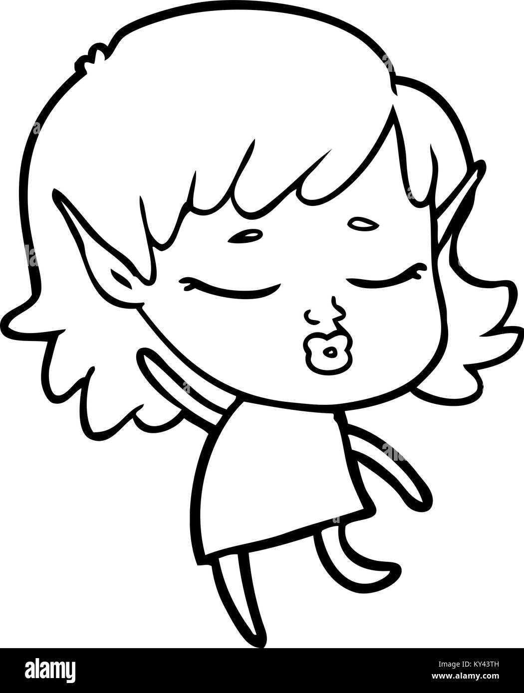 pretty cartoon elf girl dancing Stock Vector Image & Art - Alamy