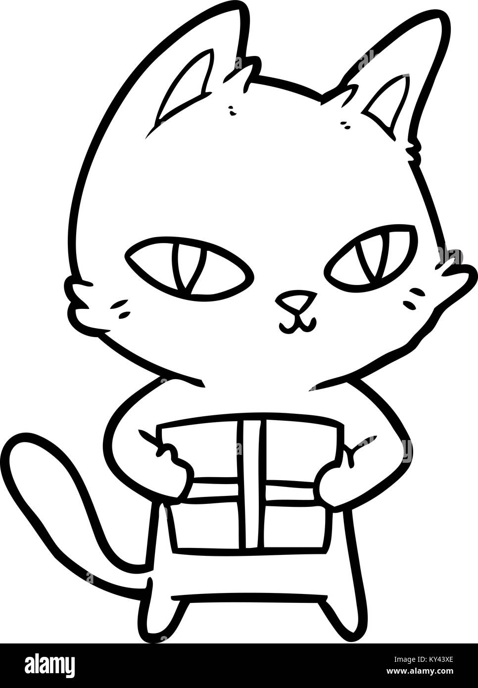 cartoon cat holding parcel Stock Vector Image & Art - Alamy