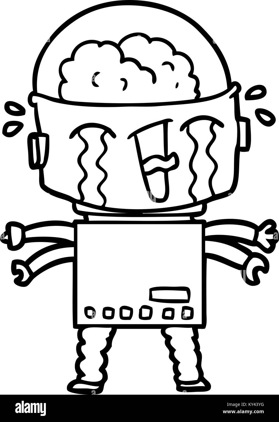 cartoon crying robot Stock Vector Image & Art - Alamy