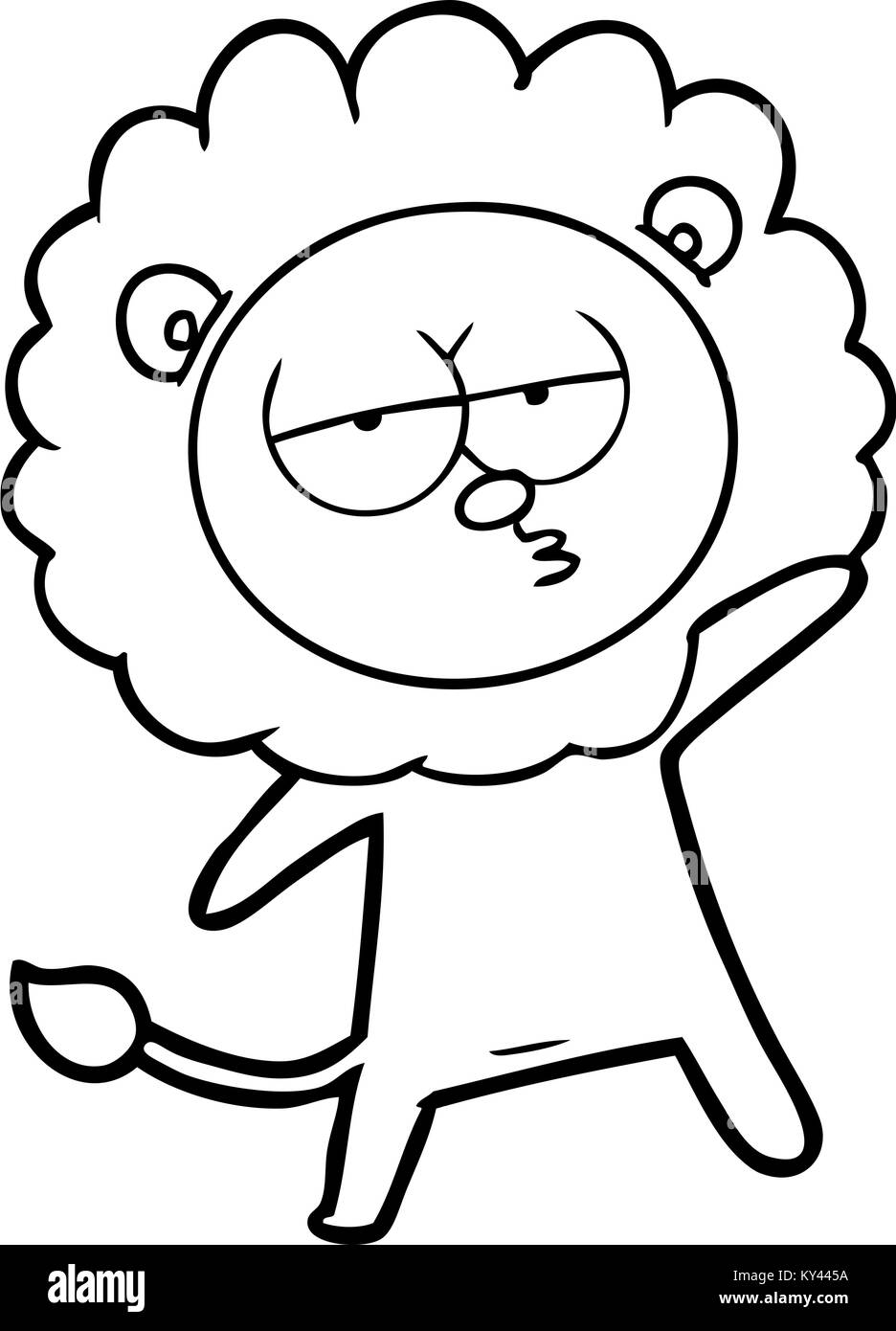 cartoon tired lion Stock Vector Image & Art - Alamy