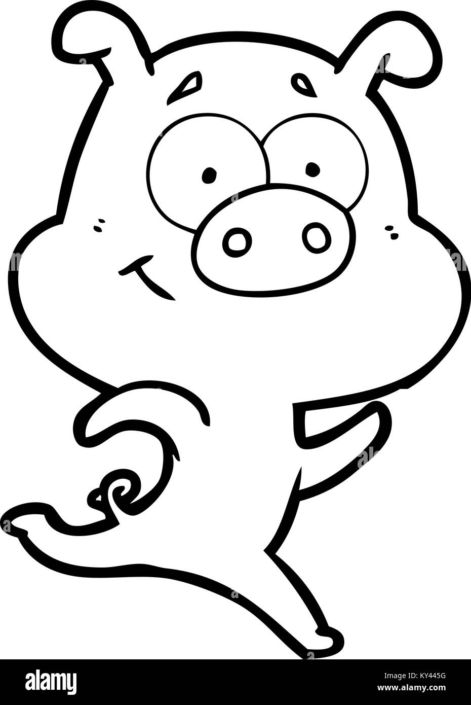 happy cartoon pig running Stock Vector Image & Art - Alamy
