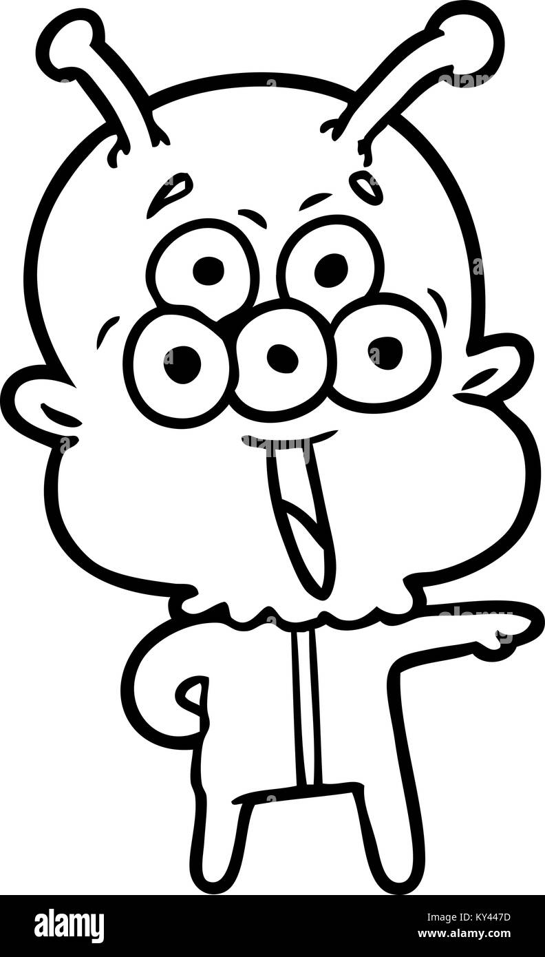 happy cartoon alien Stock Vector Image & Art - Alamy