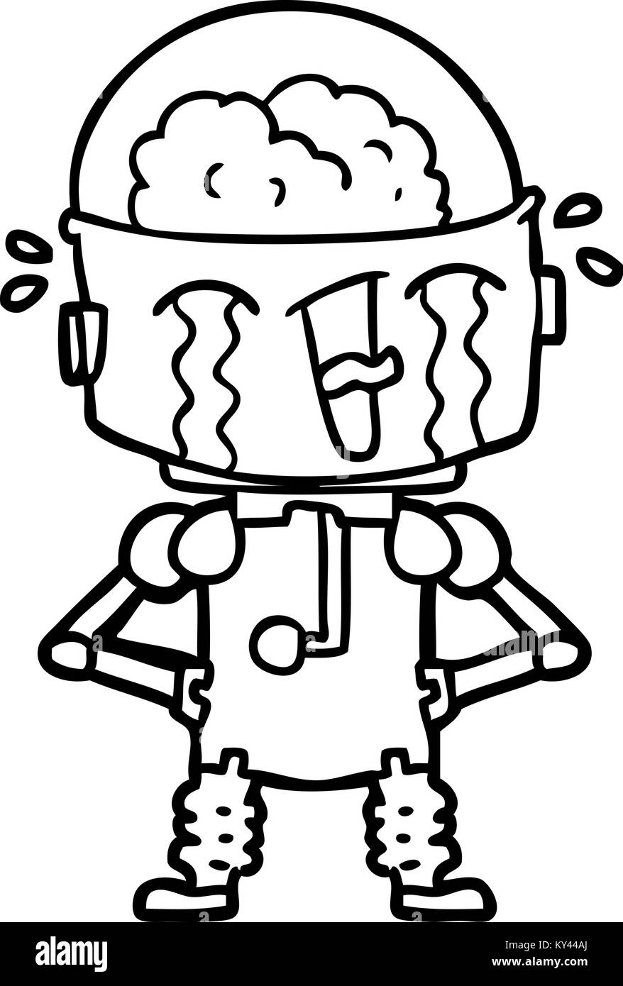 cartoon crying robot Stock Vector Image & Art - Alamy