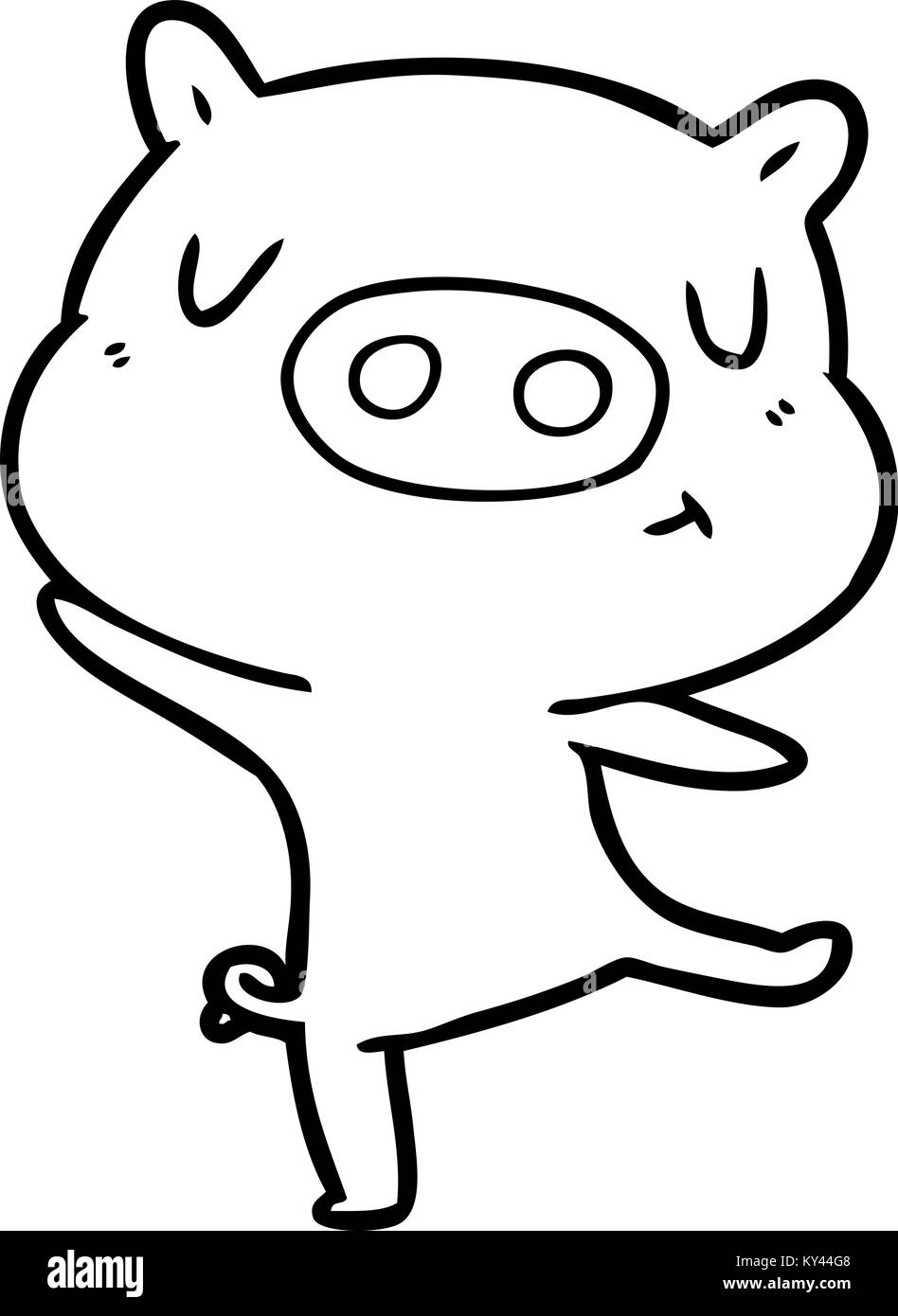 cartoon pig dancing Stock Vector Image & Art - Alamy