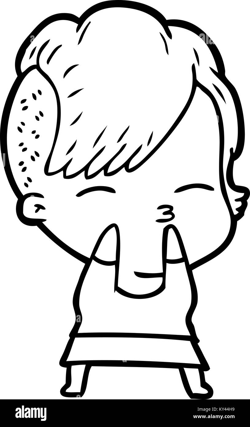 cartoon squinting girl Stock Vector Image & Art - Alamy