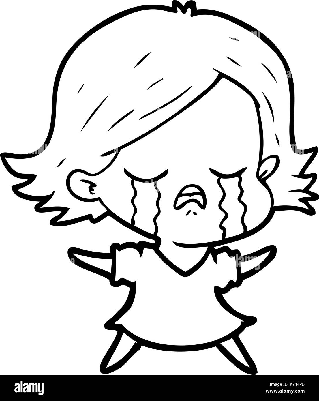 cartoon girl crying Stock Vector Image & Art - Alamy