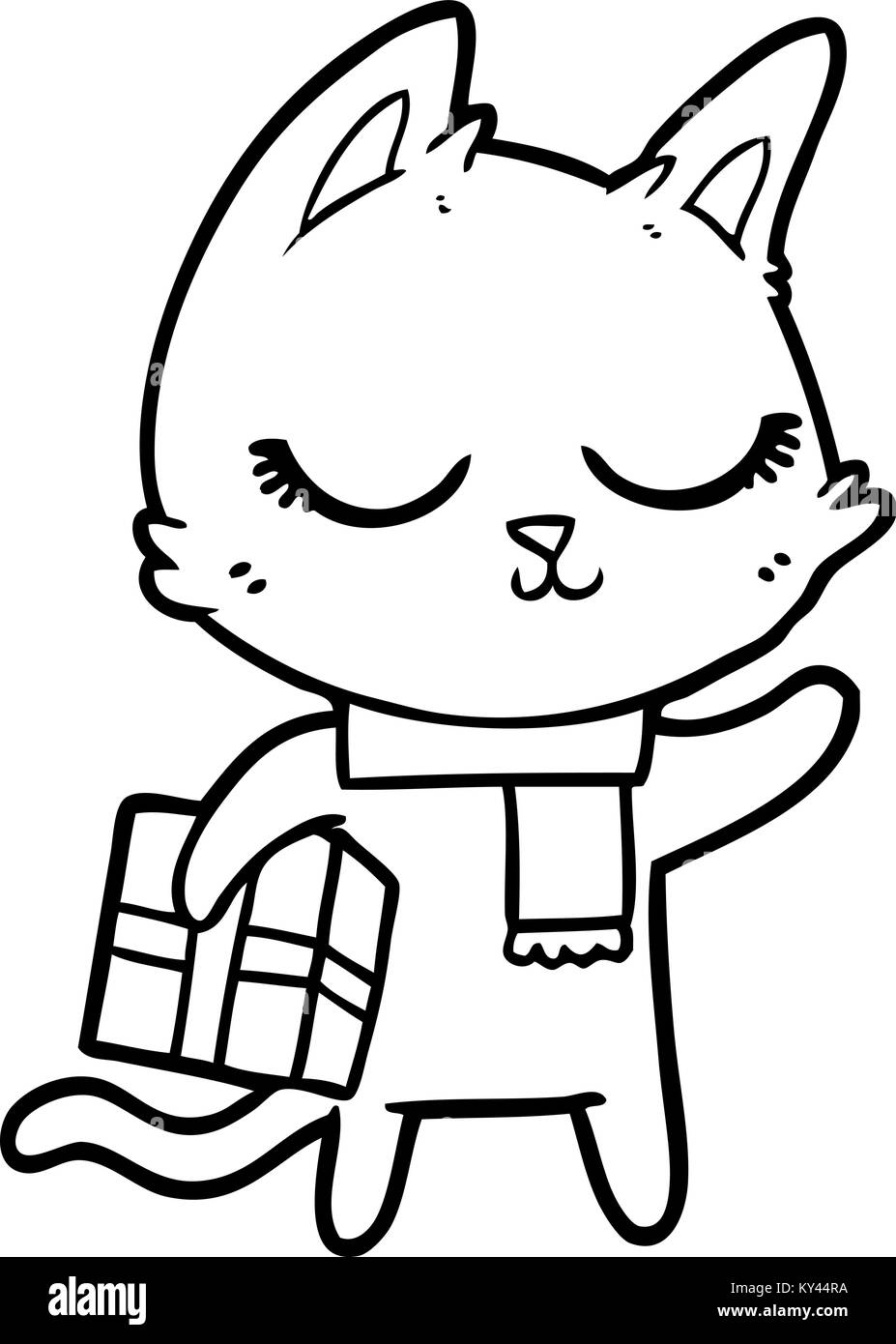 calm cartoon cat Stock Vector Image & Art - Alamy