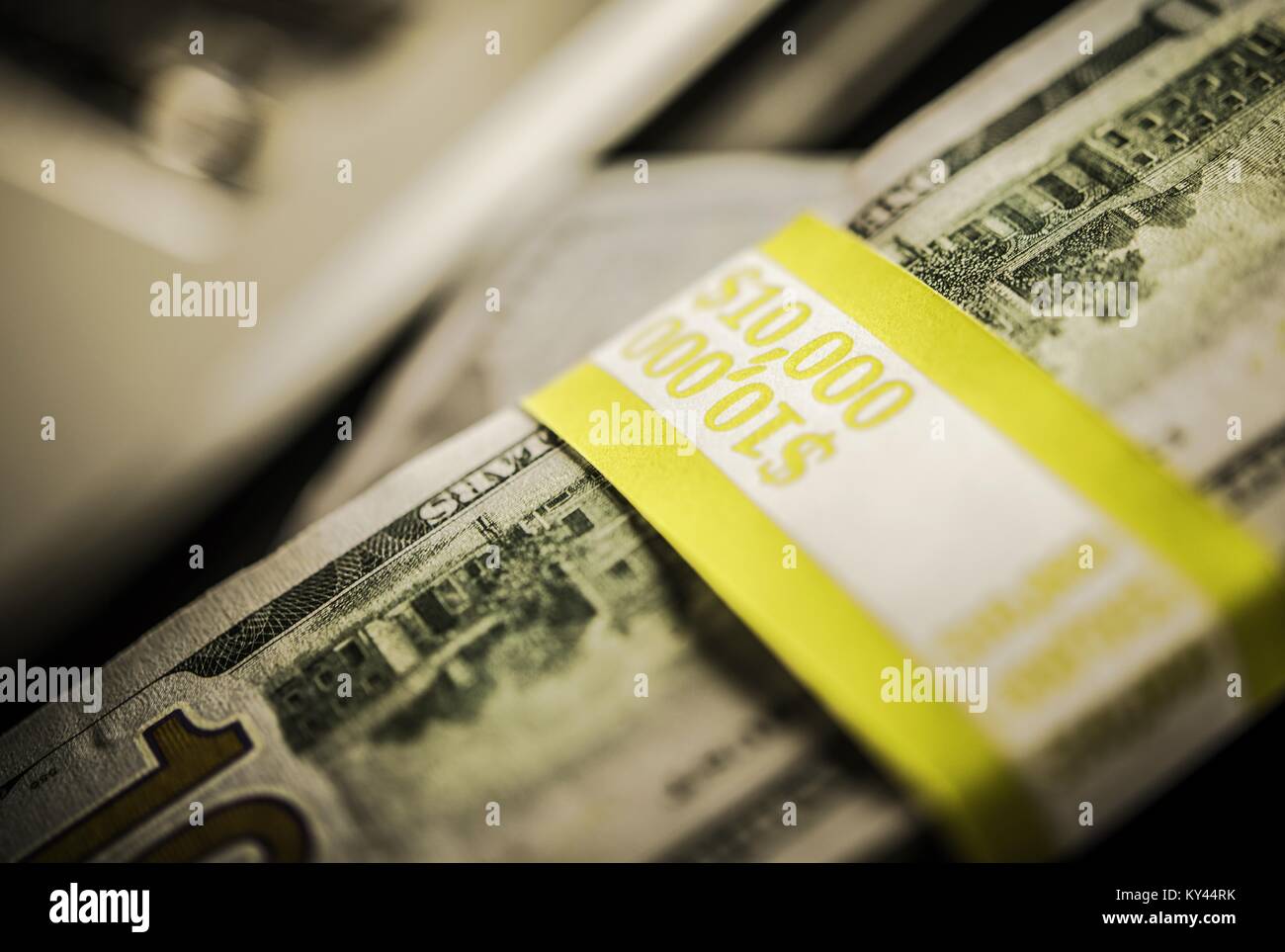 Ten Thousand Dollars. Pile of Dollars Banknotes Closeup Photo Stock ...
