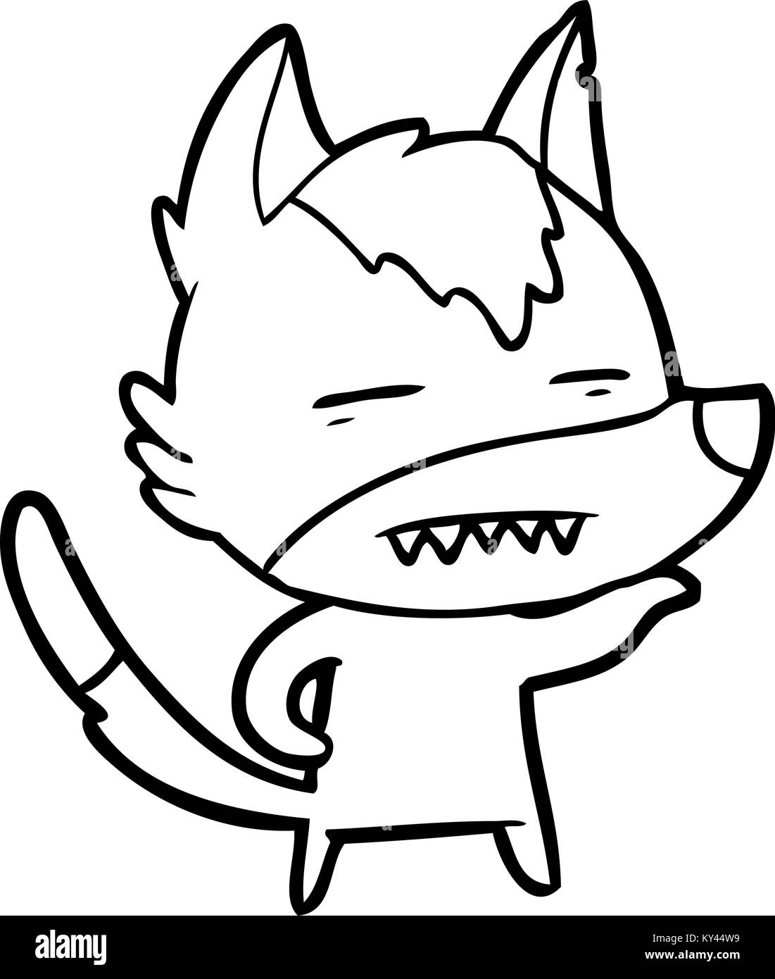 cartoon wolf showing teeth Stock Vector Image & Art - Alamy