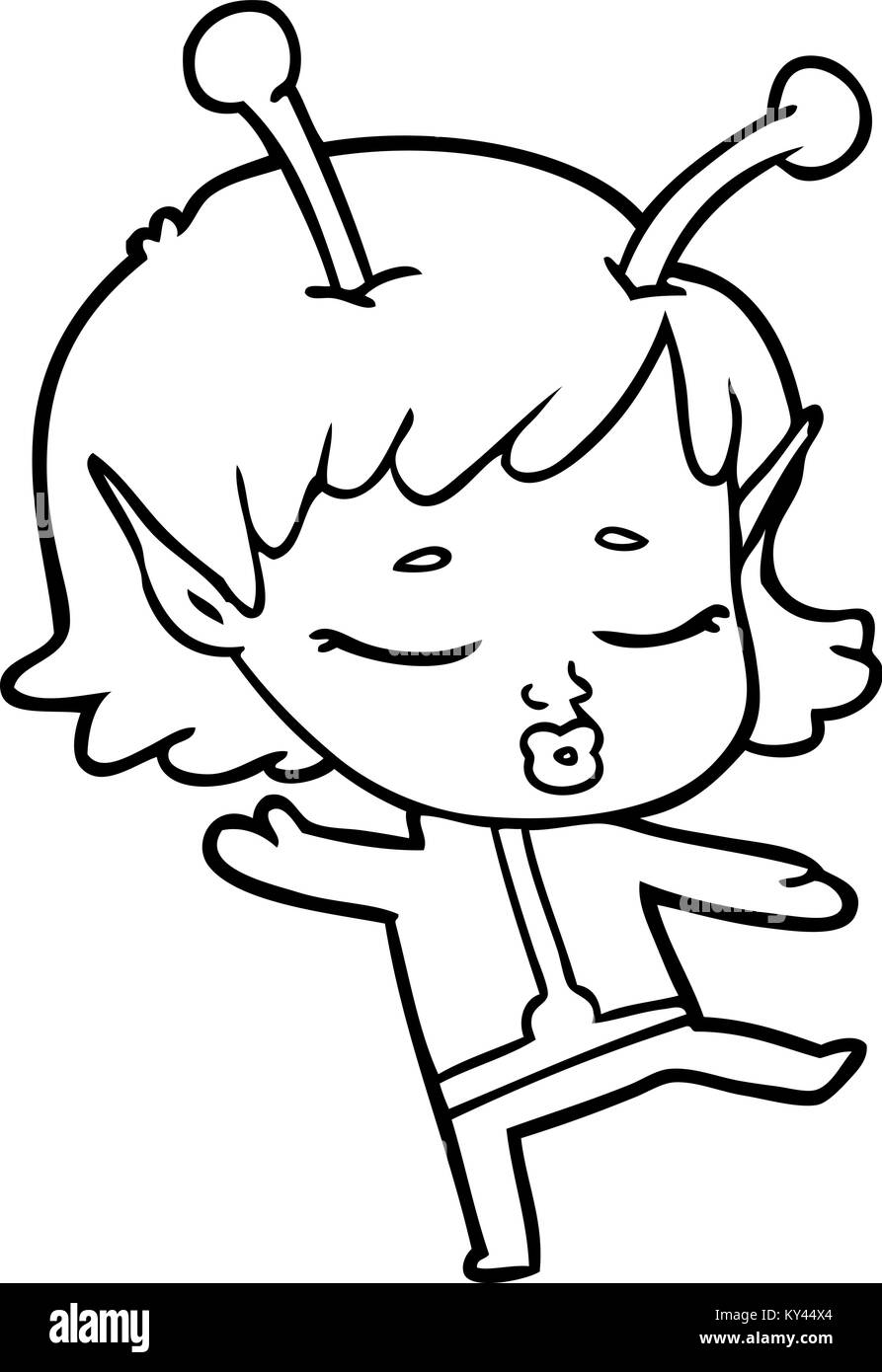 cartoon alien girl Stock Vector Image & Art - Alamy