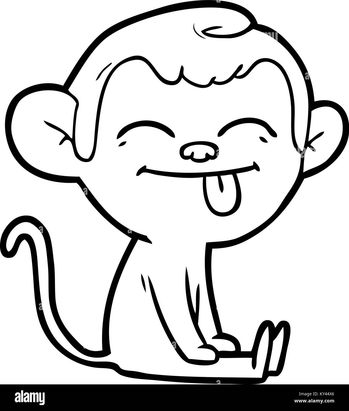 funny cartoon monkey sitting Stock Vector Image & Art - Alamy