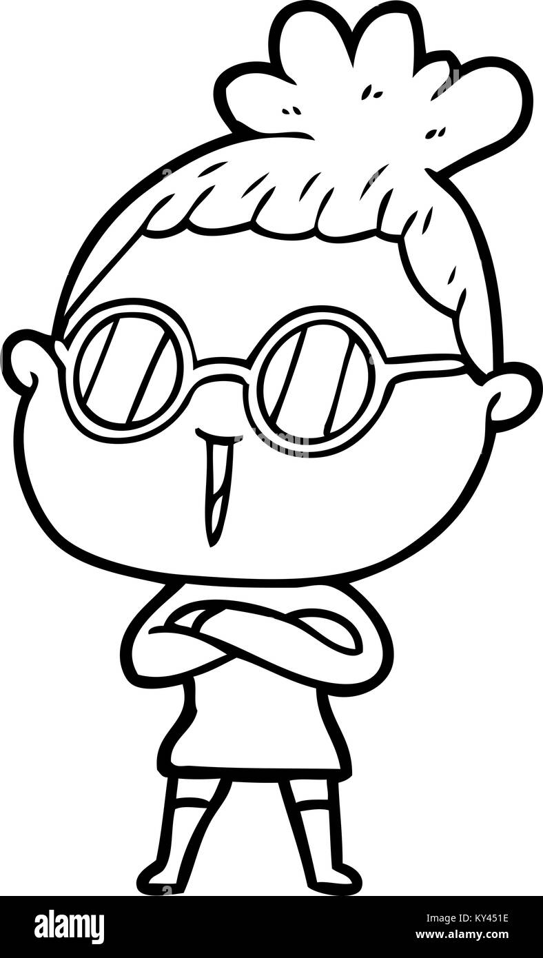 cartoon woman wearing spectacles Stock Vector Image & Art - Alamy