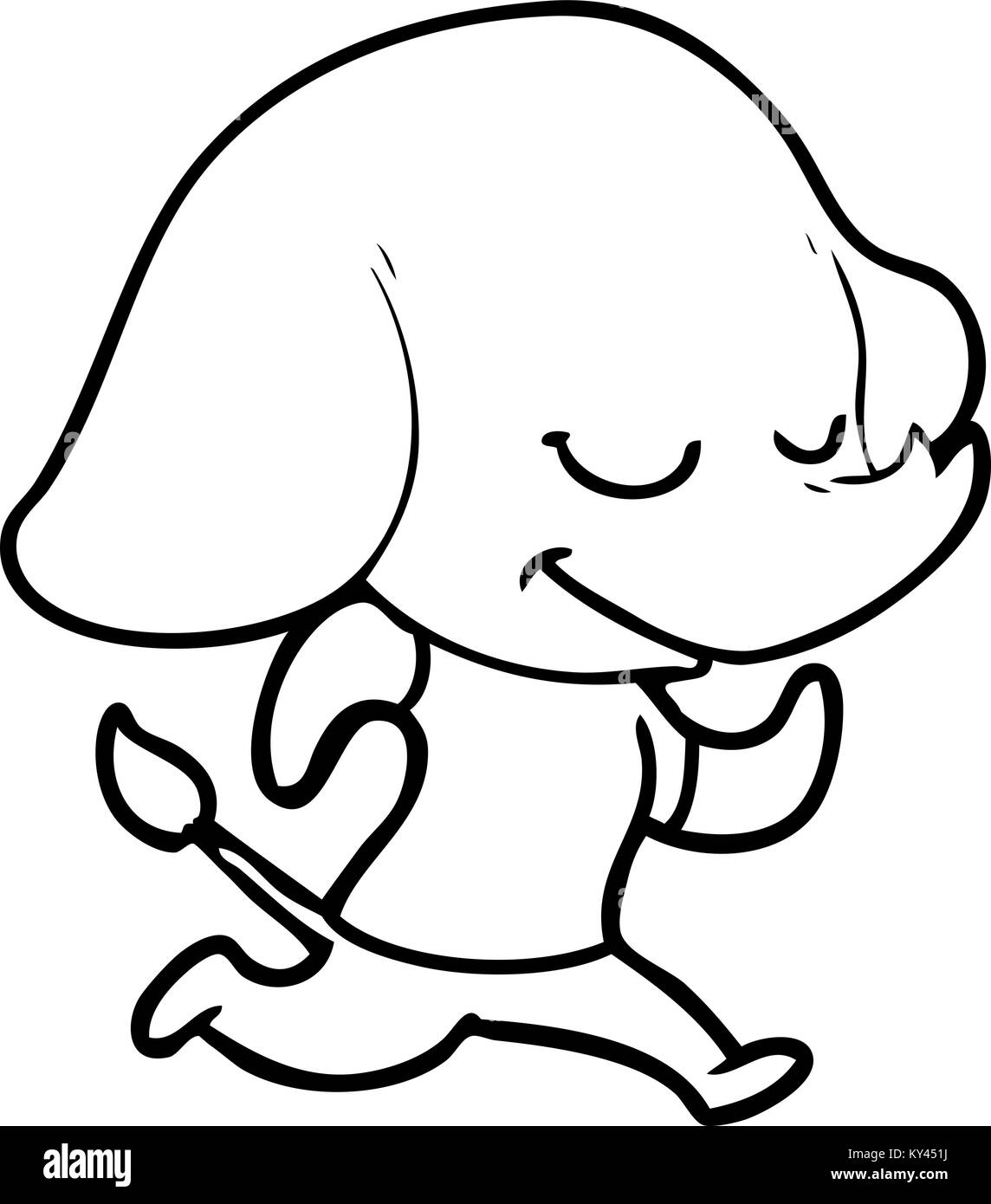 cartoon smiling elephant running Stock Vector Image & Art - Alamy