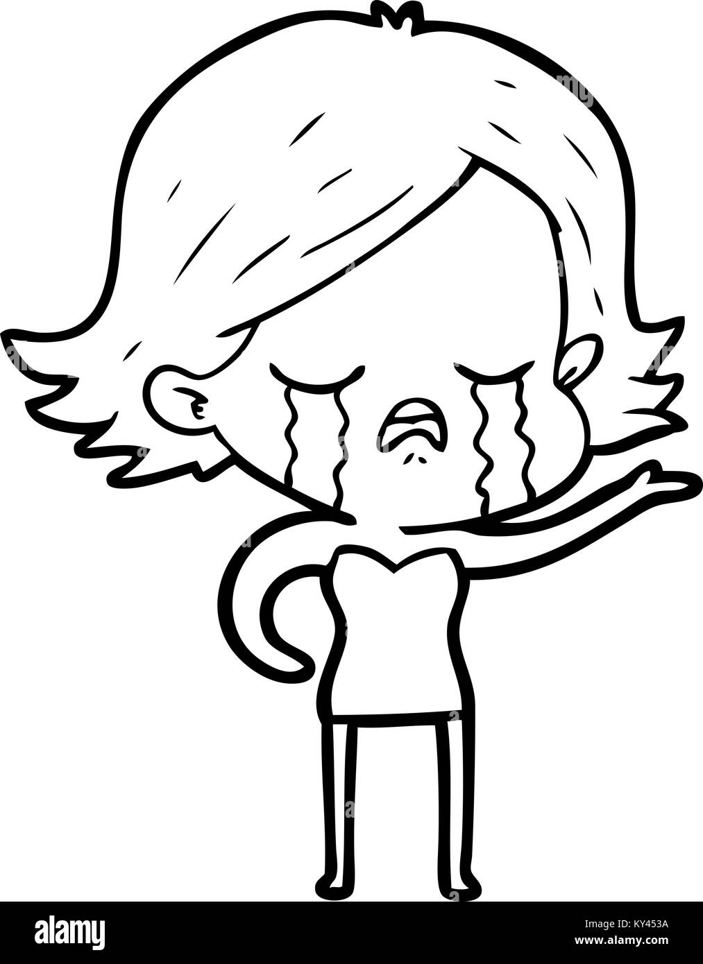 cartoon girl crying Stock Vector Image & Art - Alamy